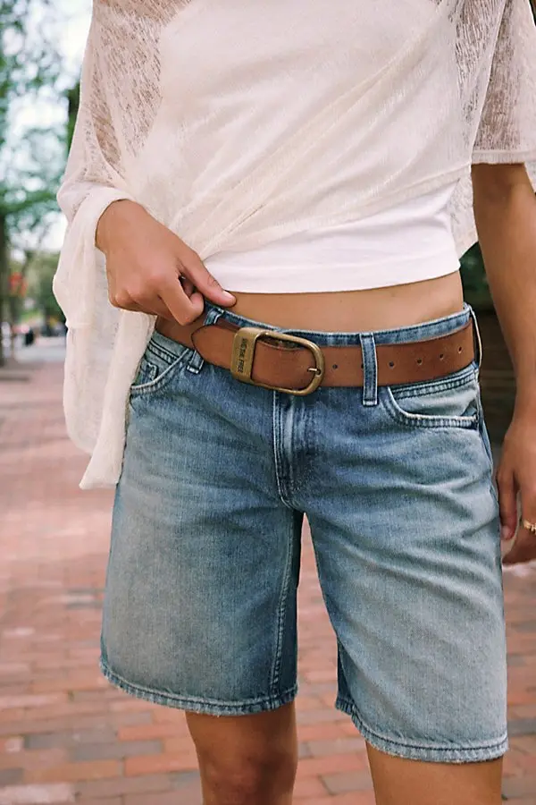Free People We The Free Solana Low-rise Denim Shorts - Golden Hour