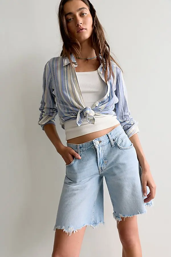 Free People We The Free Solana Low-rise Denim Shorts - Seek