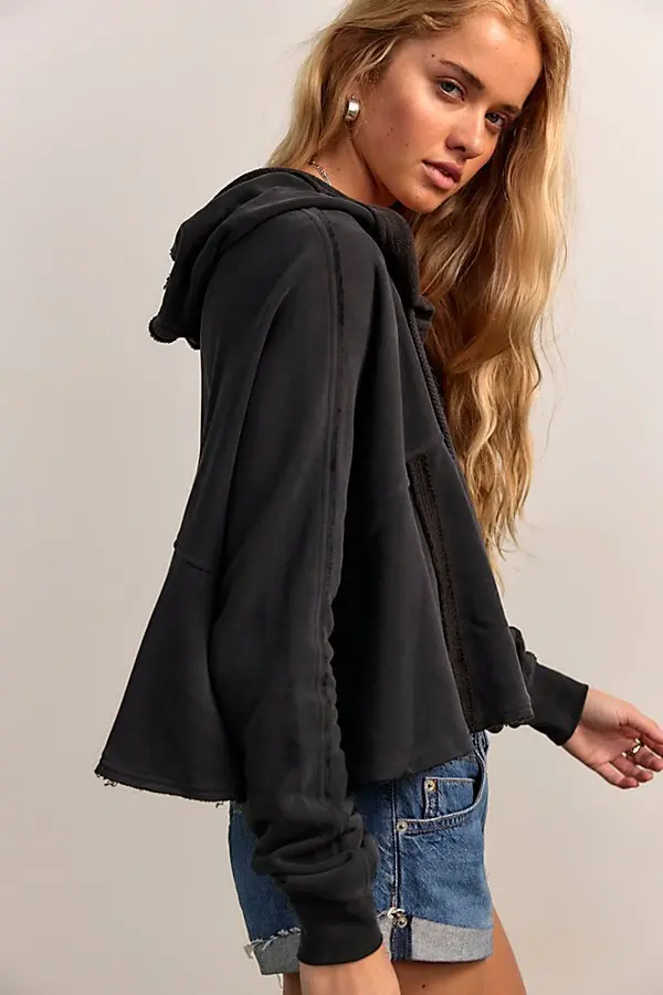 Free People Catching Waves Hoodie - Black