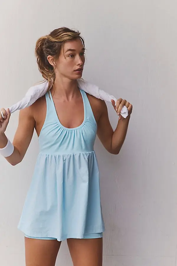 Free People Racerback Babydoll Set With Bike Shorts - Cool Down