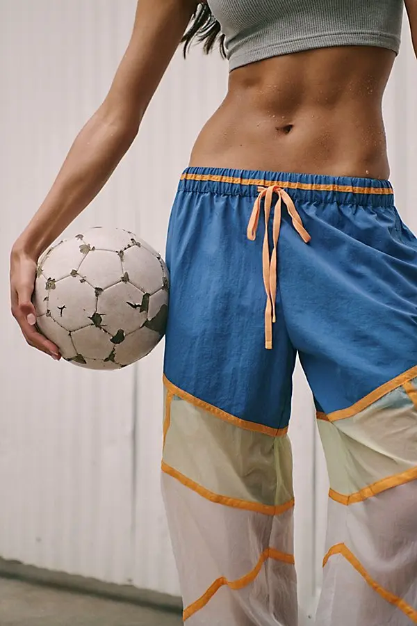 Free People Sheer Motion Colorblocked Parachute Pants