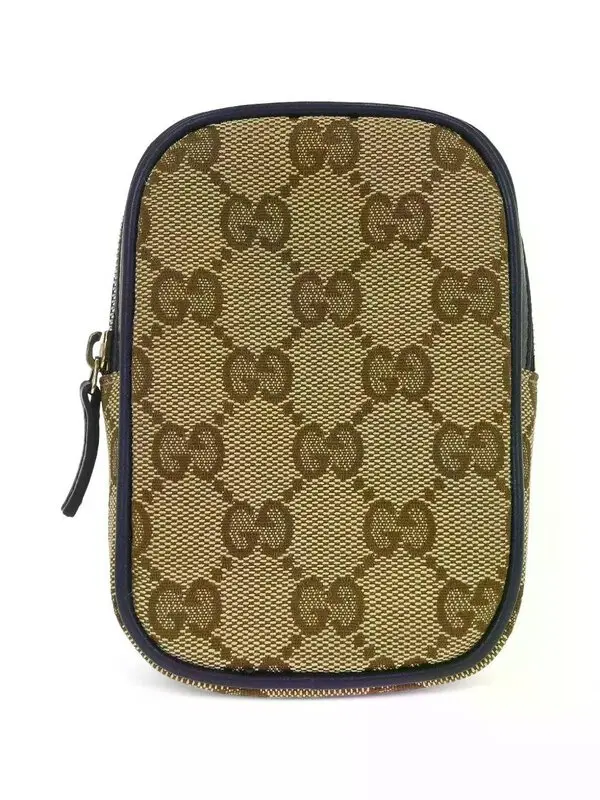 Gucci Gg Monogram Canvas Pouch - Neutrals
