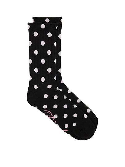 Pink Crew Socks With Patterned Design - Print