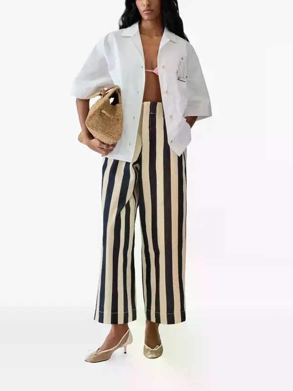 Jacquemus Cropped Striped Jeans - Blue