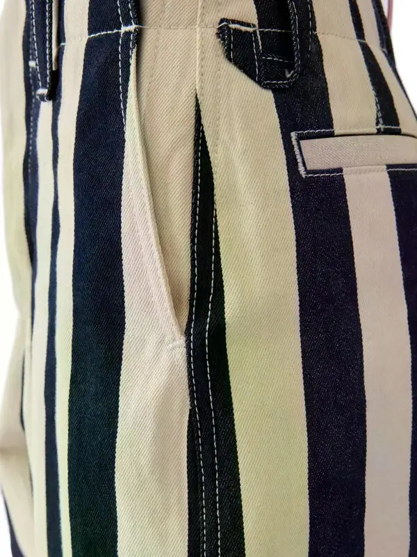 Jacquemus Cropped Striped Jeans - Blue
