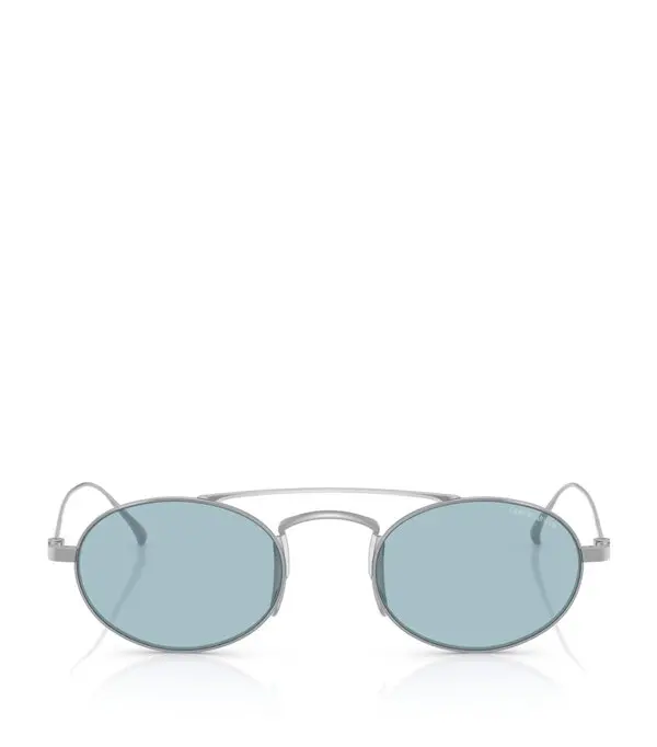 Giorgio Armani Titanium Oval Sunglasses - Silver