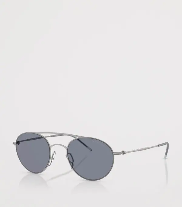 Giorgio Armani Metal Round Frame Sunglasses - Grey