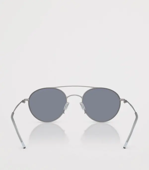 Giorgio Armani Metal Round Frame Sunglasses - Grey