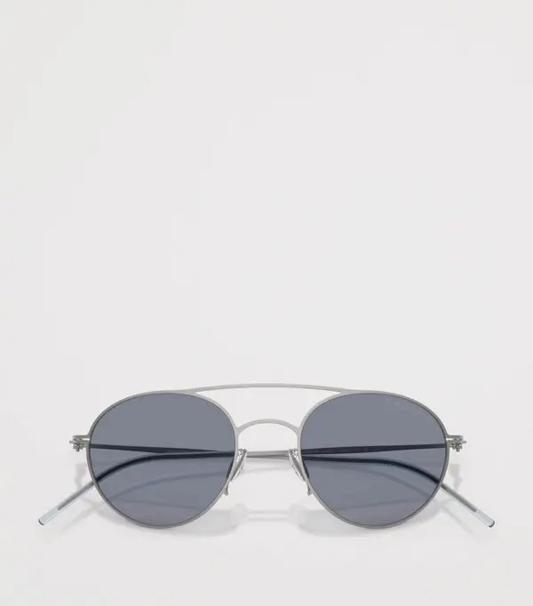 Giorgio Armani Metal Round Frame Sunglasses - Grey