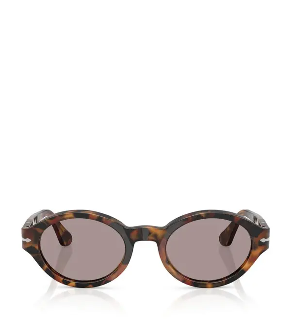 Persol Acetate Loris Oval Sunglasses - Brown