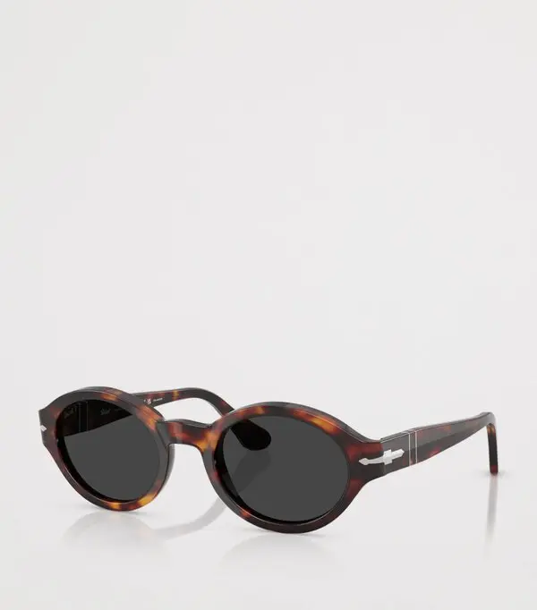 Persol Tortoiseshell Effect Round Frame Acetate Sunglasses