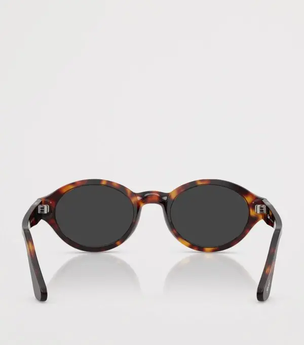 Persol Tortoiseshell Effect Round Frame Acetate Sunglasses