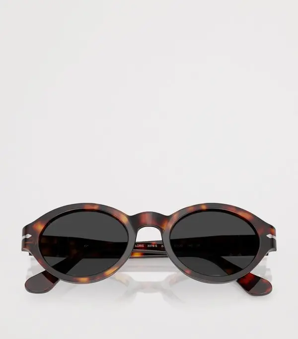 Persol Tortoiseshell Effect Round Frame Acetate Sunglasses