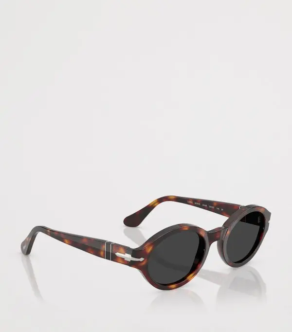 Persol Tortoiseshell Effect Round Frame Acetate Sunglasses