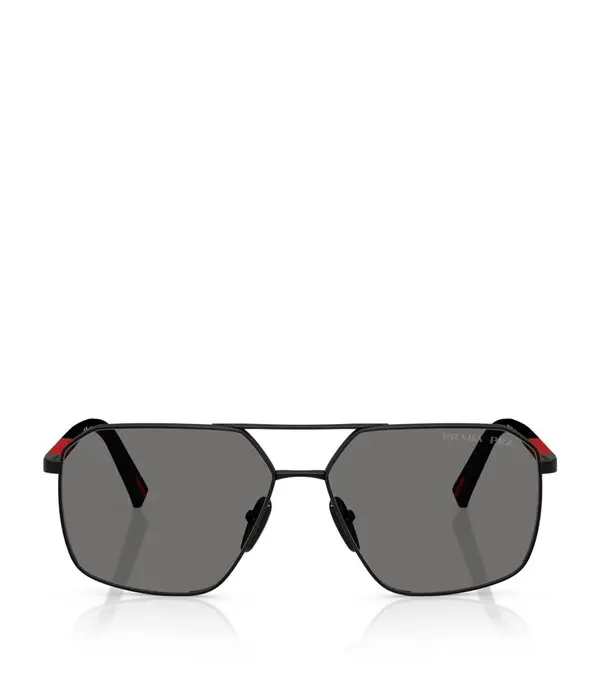 Prada Metal Aviator Sunglasses - Black