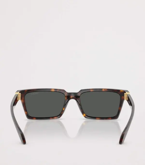 Versace Rectangular Tortoiseshell Sunglasses With Medusa Detail