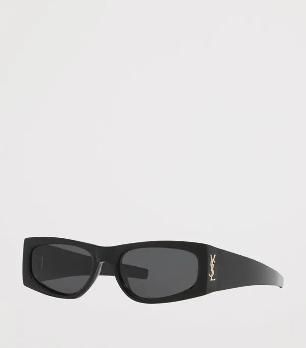 Saint Laurent Acetate Rectangle Sunglasses - Black