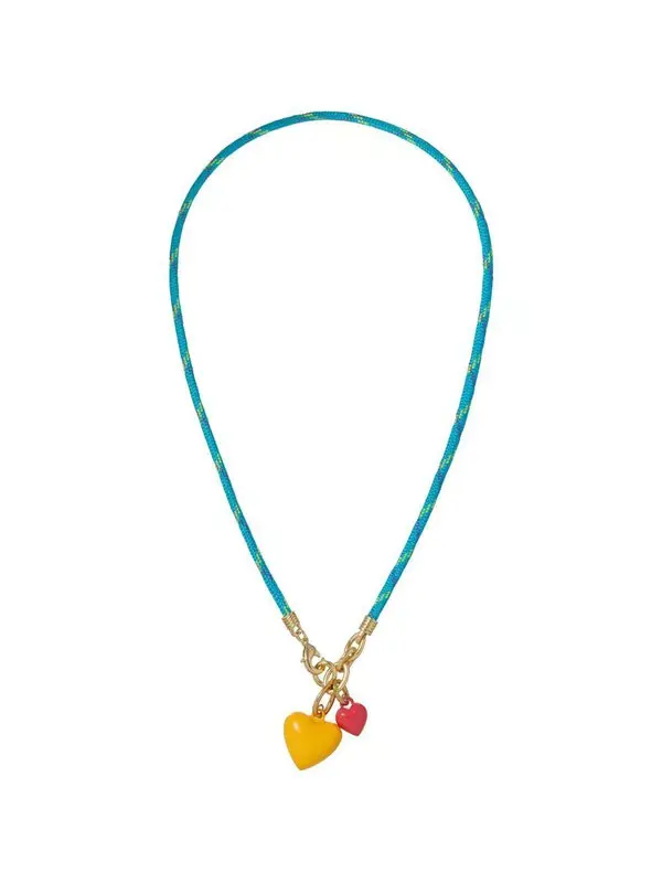 ROXANNE ASSOULIN Double Heart Cord Necklace - Blue