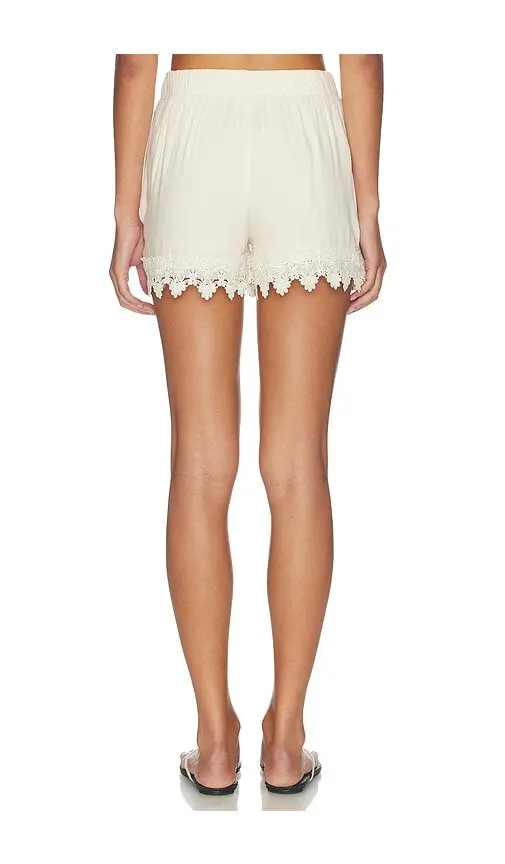 BOBI Lace Trimmed Rayon Shorts