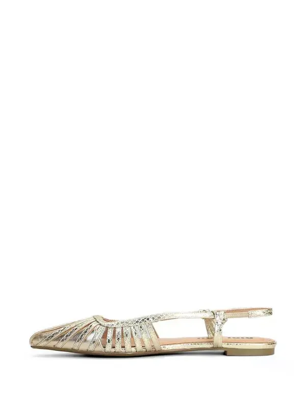 BIBI LOU Snakeskin-effect Cage Ballet Flats - Gold