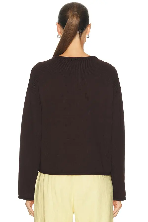 Donni. Cotton Knit Roll Cardigan