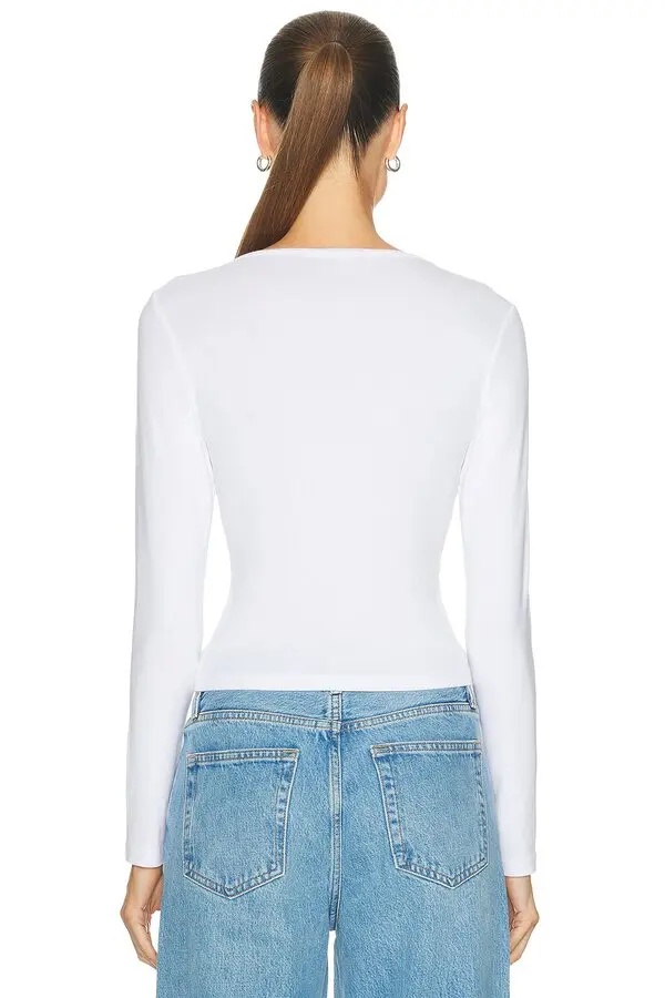 Donni. Baby Rib Criss Cross Long Sleeve Tee