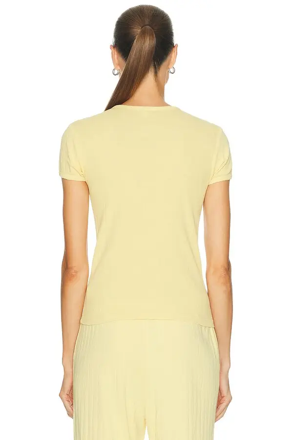 Donni. The Pointelle Baby Tee - Butter