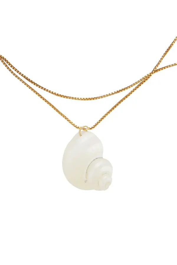 Dries Van Noten Gold-tone Shell And Resin Pendant Necklace