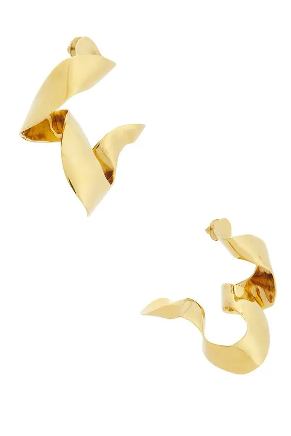 Dries Van Noten Twisted Gold Tone Earrings - Brass