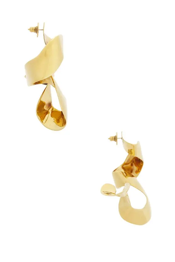 Dries Van Noten Twisted Gold Tone Earrings - Brass