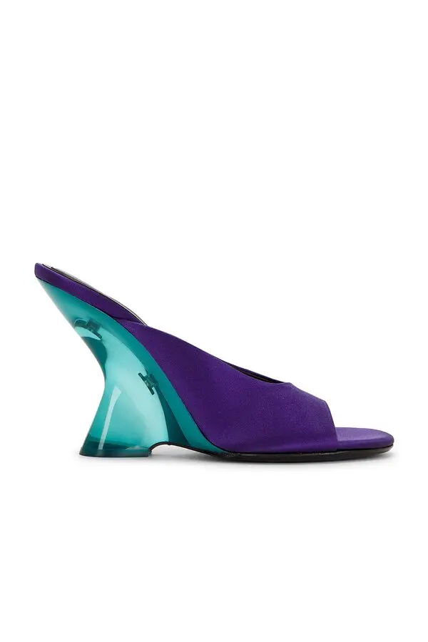 Dries Van Noten Satin Wedge Sandal - Lavender