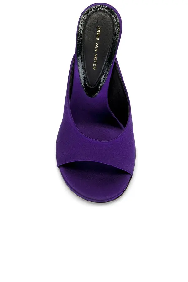 Dries Van Noten Satin Wedge Sandal - Lavender