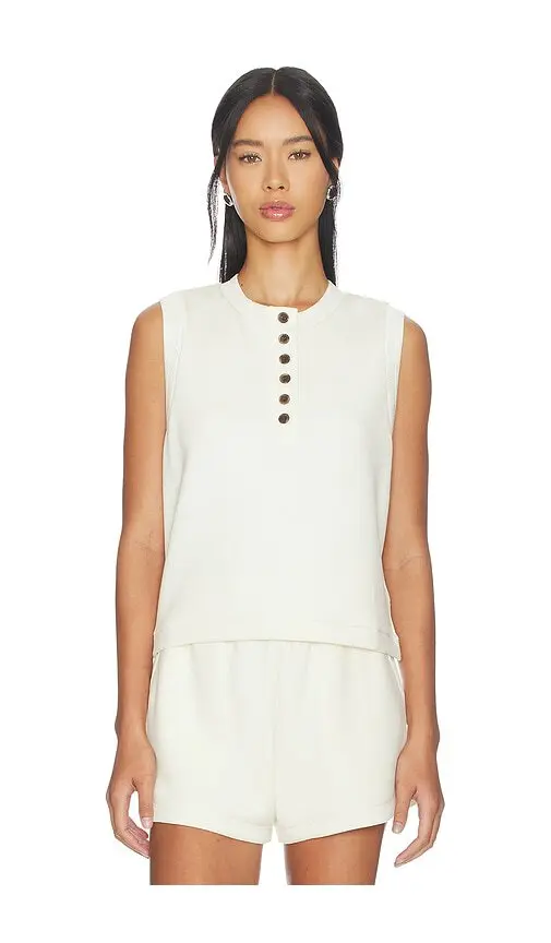 Varley Marla Button Placket Tank Top