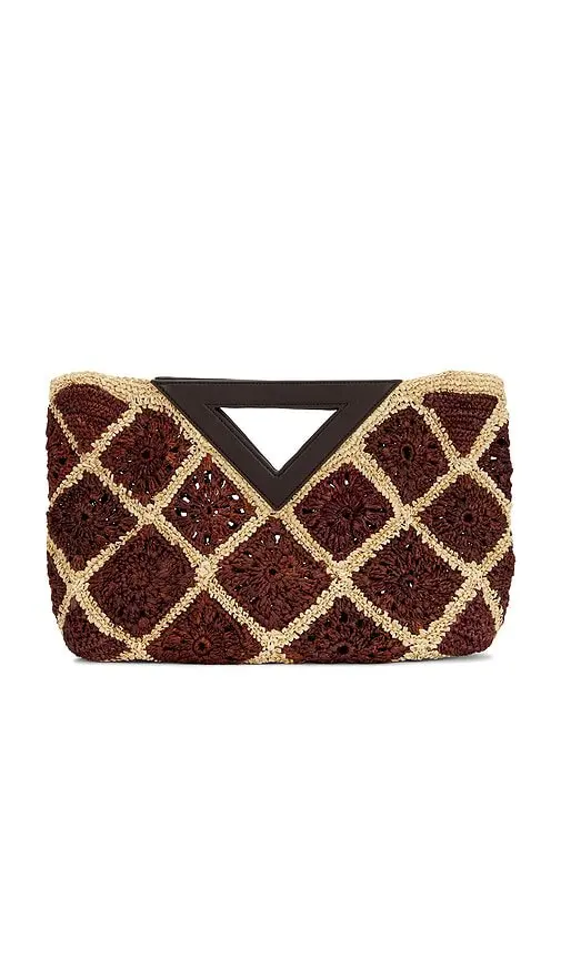 Veronica Beard Crochet Raffia Vesper Bag