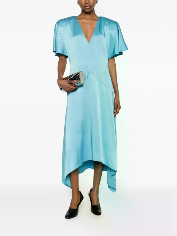 Stella McCartney V-neck Asymmetric Midi Dress