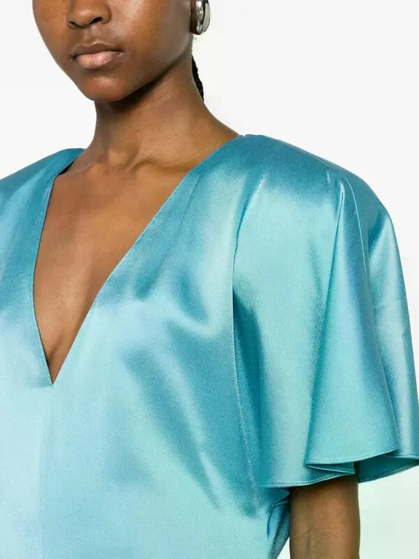 Stella McCartney V-neck Asymmetric Midi Dress