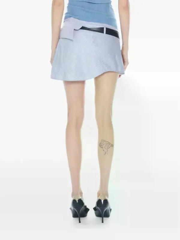 AUGUST BARRON Checked Ruffled Mini Skirt