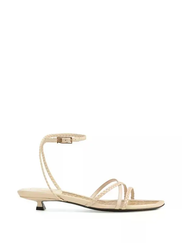 SERGIO ROSSI Braided Ankle Strap Sandals