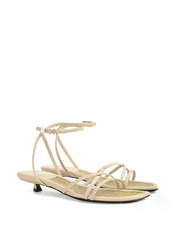 SERGIO ROSSI Braided Ankle Strap Sandals