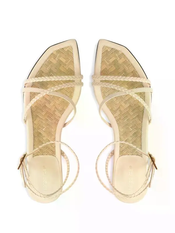 SERGIO ROSSI Braided Ankle Strap Sandals