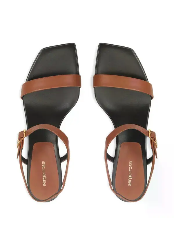 SERGIO ROSSI Buckle Fastening Ankle Strap Sandals - Brown