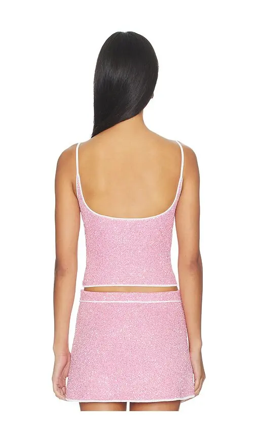 Retrofete Orphee Embellished Knit Top - Pink