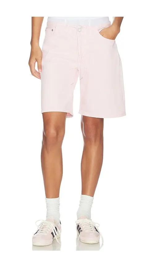 Still Here Mid Rise Drawstring Shorts - Pink