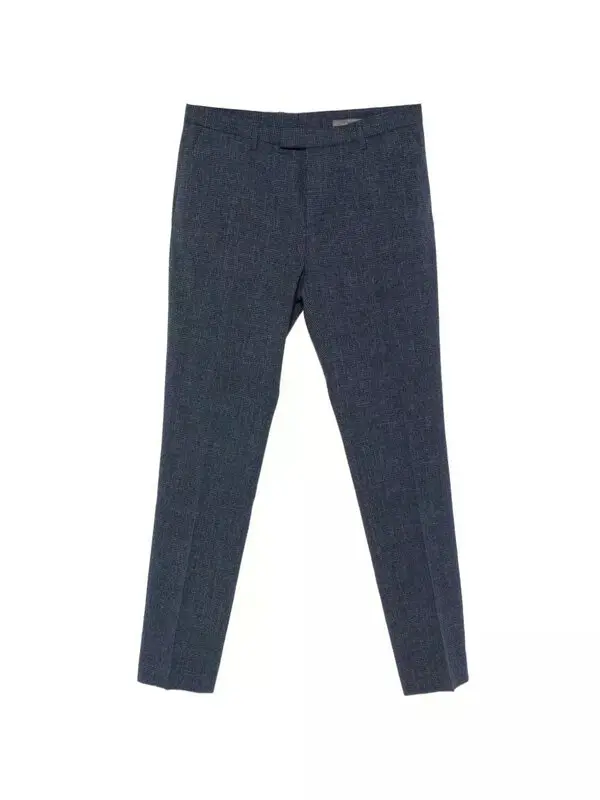 John Varvatos Check Pattern Textured Trousers