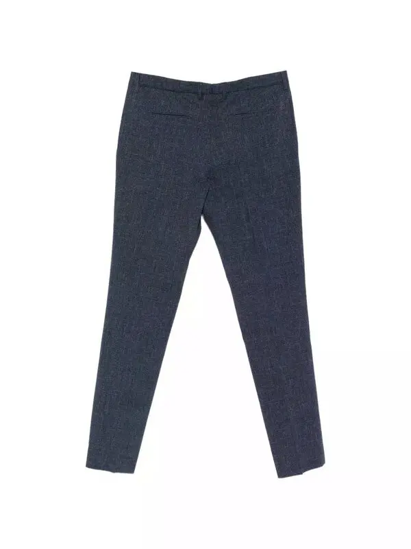 John Varvatos Check Pattern Textured Trousers