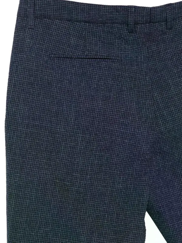 John Varvatos Check Pattern Textured Trousers