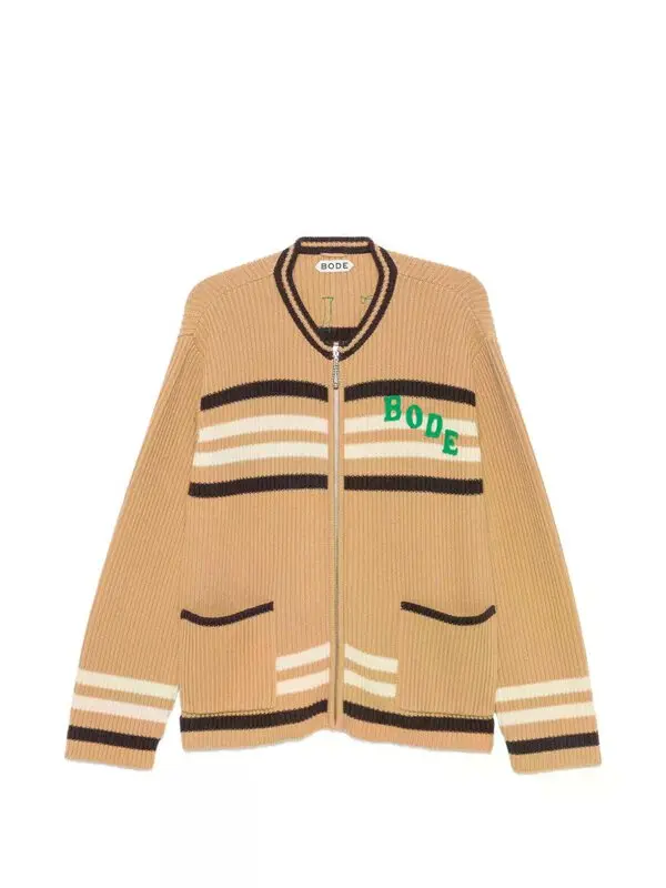 BODE Timber Stripe Zip-up Cardigan