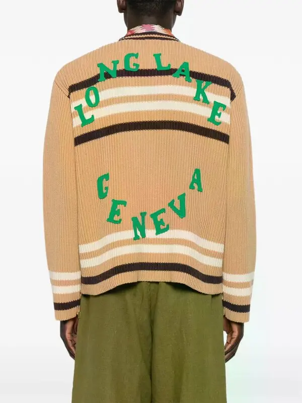 BODE Timber Stripe Zip-up Cardigan