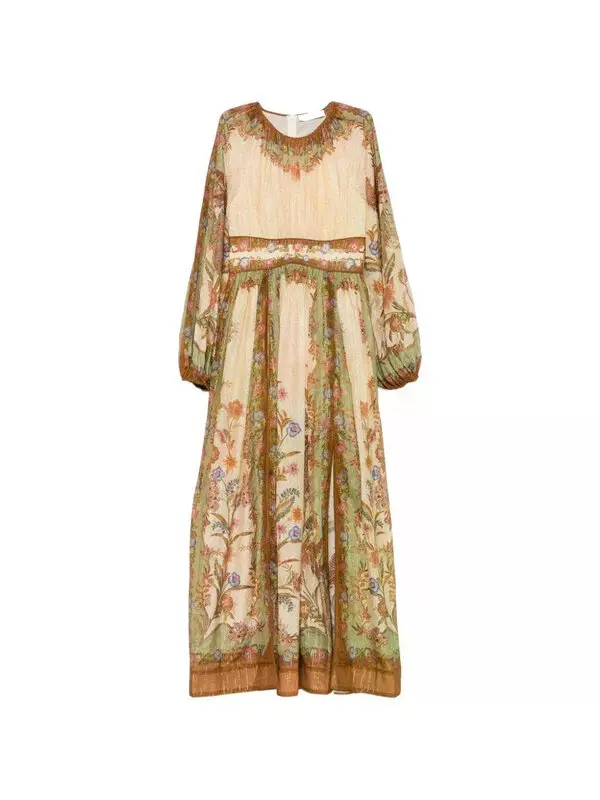 Zimmermann Indra Floral-print Maxi Dress - Neutrals