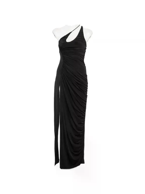 TWENTY FOURHAITCH Arutas Ruched Side-slit Maxi Dress - Black